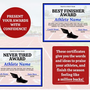 Track and Field Award Certificates, Editable Track Team Awards Template ...