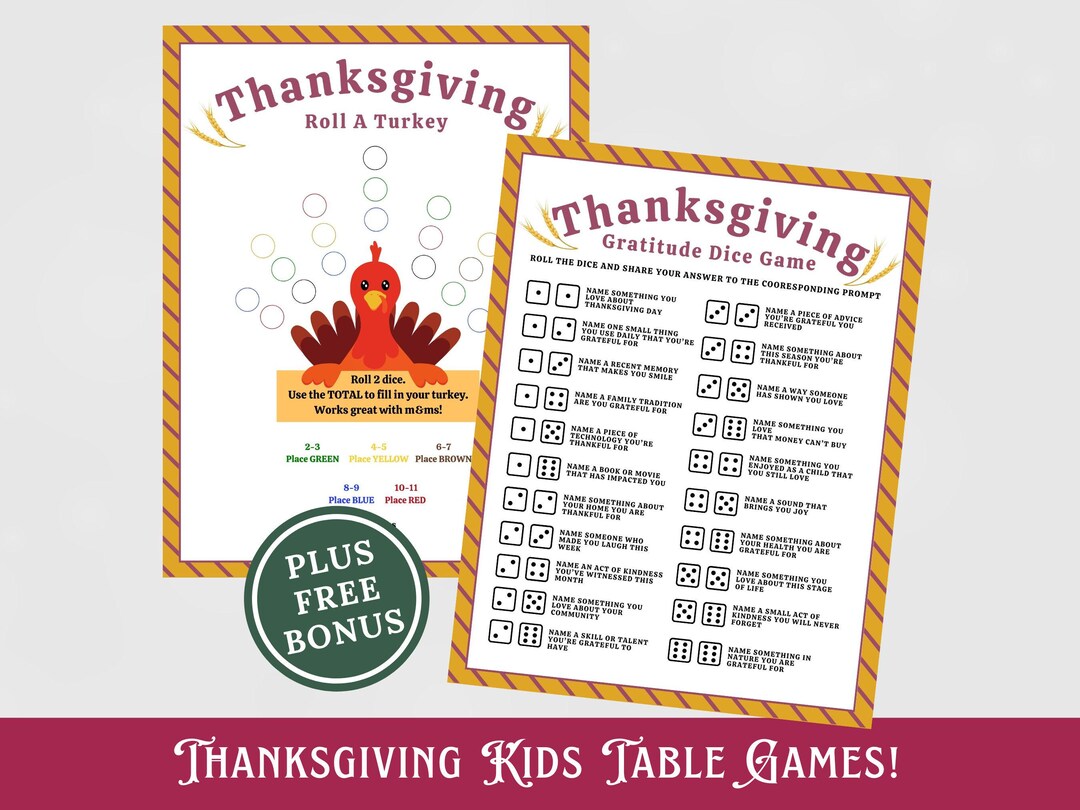 Thanksgiving Gratitude Dice Game, Printable Thanksgiving Games ...