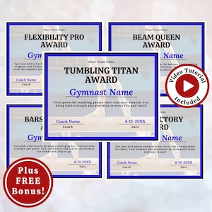 Editable Gymnastics Award Certificates Gymnast Printable Certificate ...
