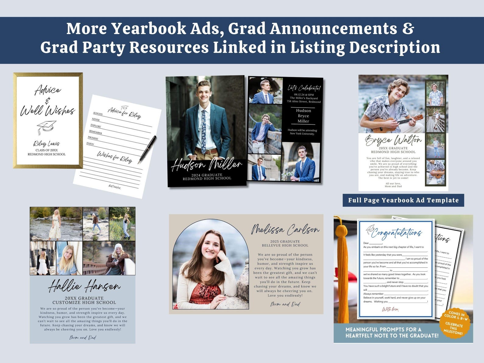 Yearbook Ad Template Half Page Layout Canva Senior Tribute Girl 2025 ...