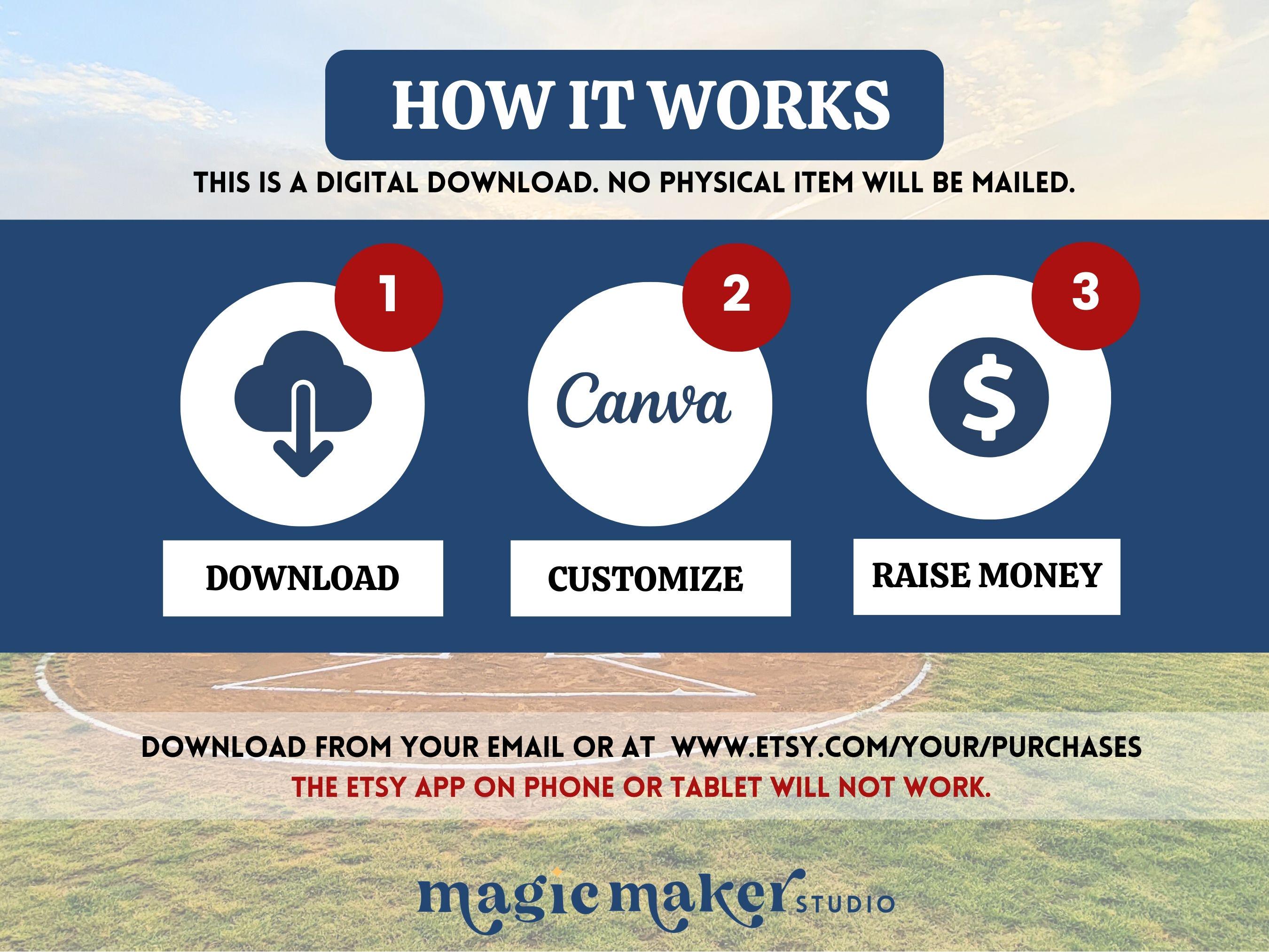 Editable Softball Fundraiser Flyer, Fill My Base Softball Canva ...