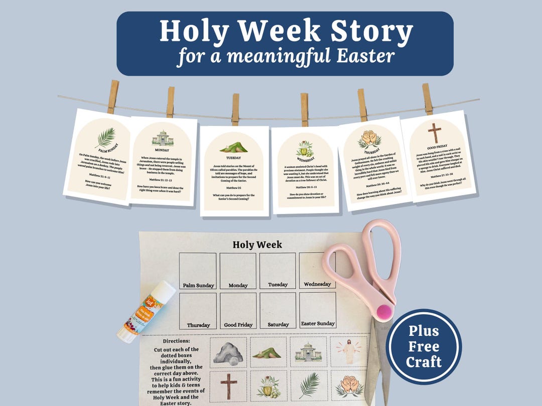 Easter Story Cards Holy Week Count Down Printable Activity Craft for ...