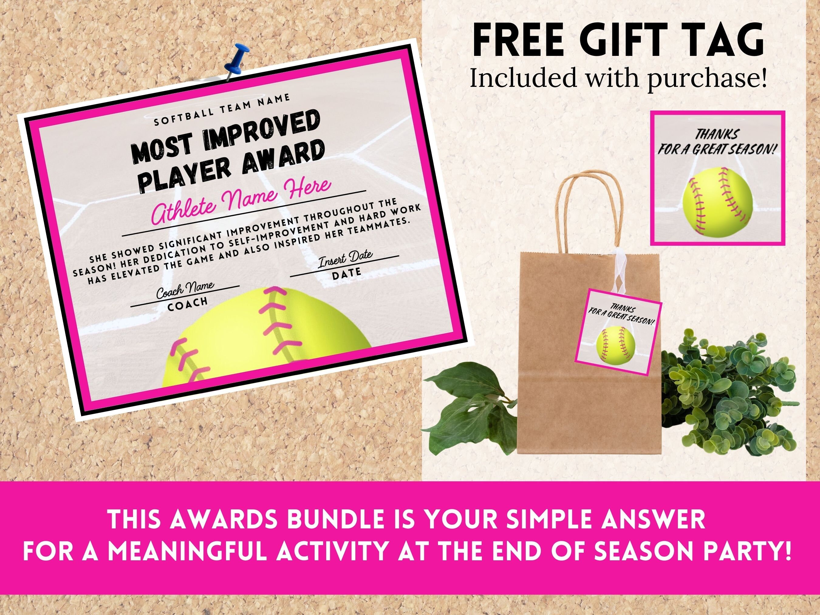 Editable Softball Award Certificate Template Softball Team Award ...