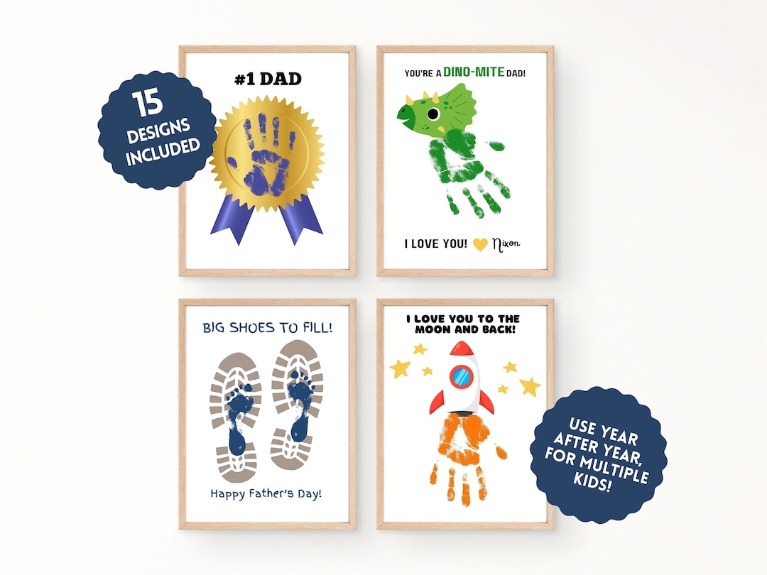 Fathers Day Handprint Craft Art Printable for Dad Grandpa Handprint ...