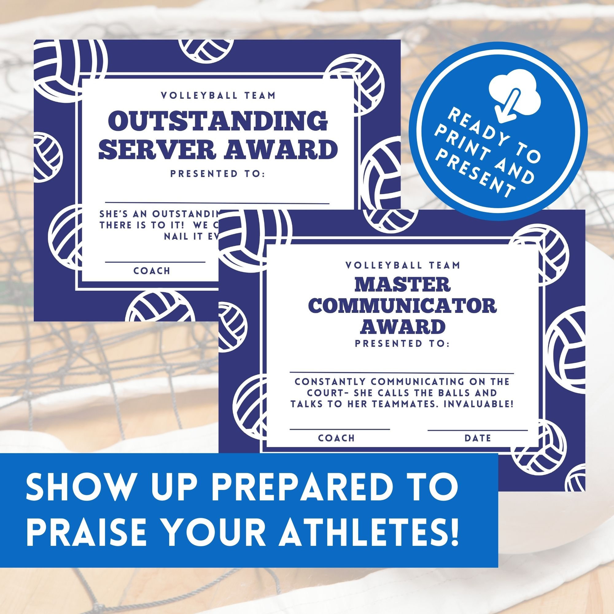 Volleyball Award, Certificate Bundle, End of Season Team Party Awards ...
