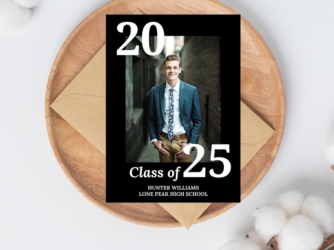 Boy Graduation Invitation Template, Class of 2025 Graduation ...