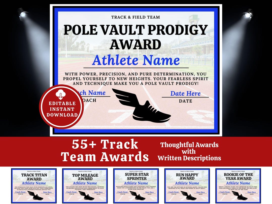 Track and Field Award Certificates, Editable Track Team Awards Template ...