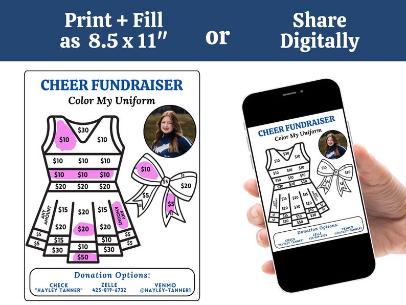 Editable Cheer Fundraiser Template, Fill My Megaphone Cheer Fundraiser ...