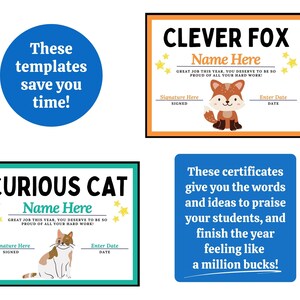 Editable Student Award Certificates, End of Year Classroom Awards ...