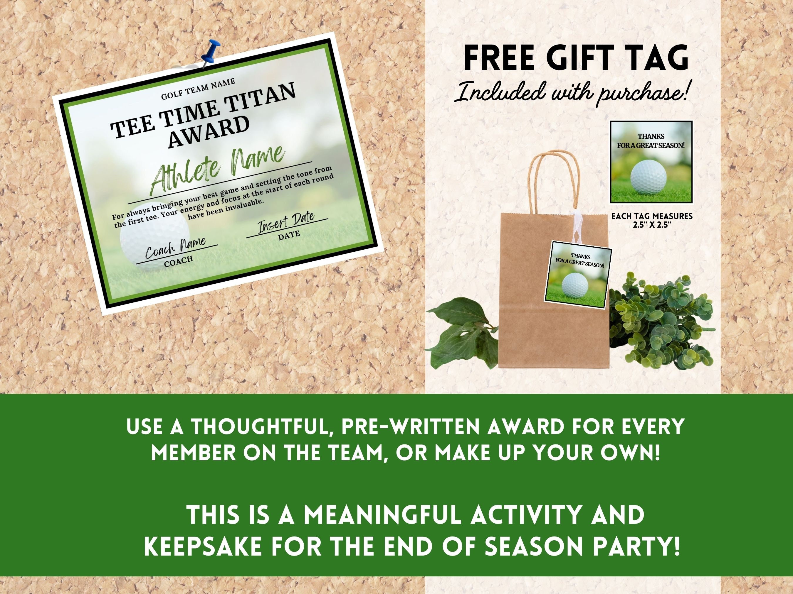 Golf Award Certificate Editable Award Ceremony Printable End of Season ...