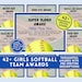 Editable Softball Award Certificate Template Softball Team Award ...