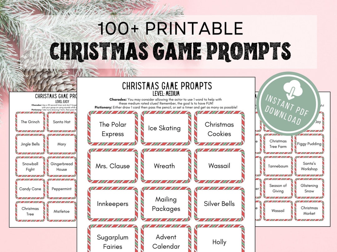 Christmas Charades Game Christmas Partie Games Printable Christmas Game ...