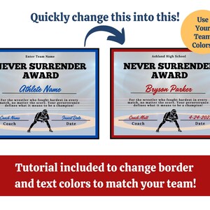 Editable Wrestling Award Certificates End of Season Wrestling Banquet ...