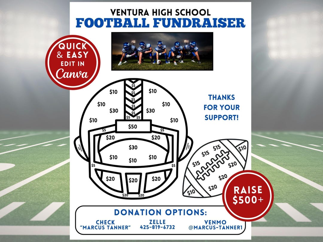 Editable Football Fundraiser Template Football Team Fundraiser Flyer ...