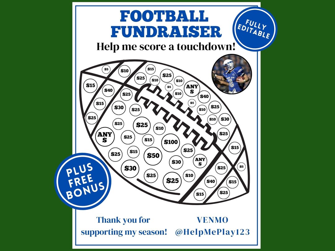Editable Football Fundraiser Template Football Team Fundraiser Flyer ...