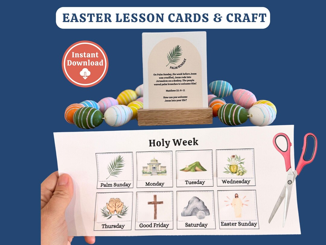 Easter Study Cards Holy Week Countdown Printable for Kids Family Easter ...