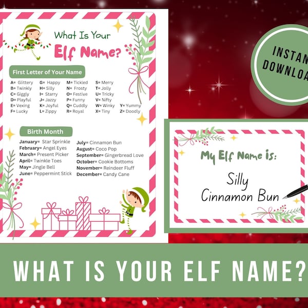 Whats Your Elf Name - Etsy