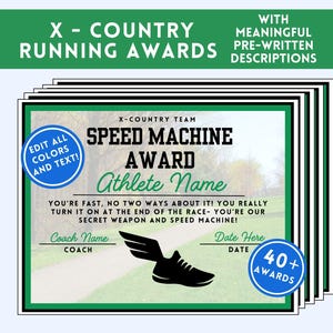 Cross Country Award Certificate Editable X Country Awards Ceremony ...