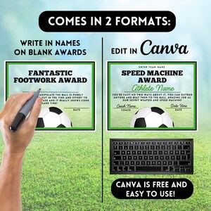 EDITABLE Soccer Award Certificates, Award Ceremony Certificates, Soccer ...