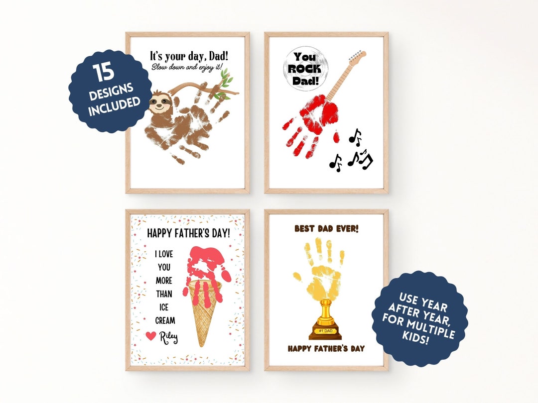 Fathers Day Handprint Craft Art Printable for Dad Grandpa Handprint ...