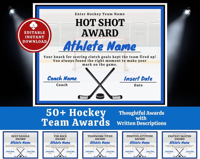 Hockey Award Certificates - Etsy