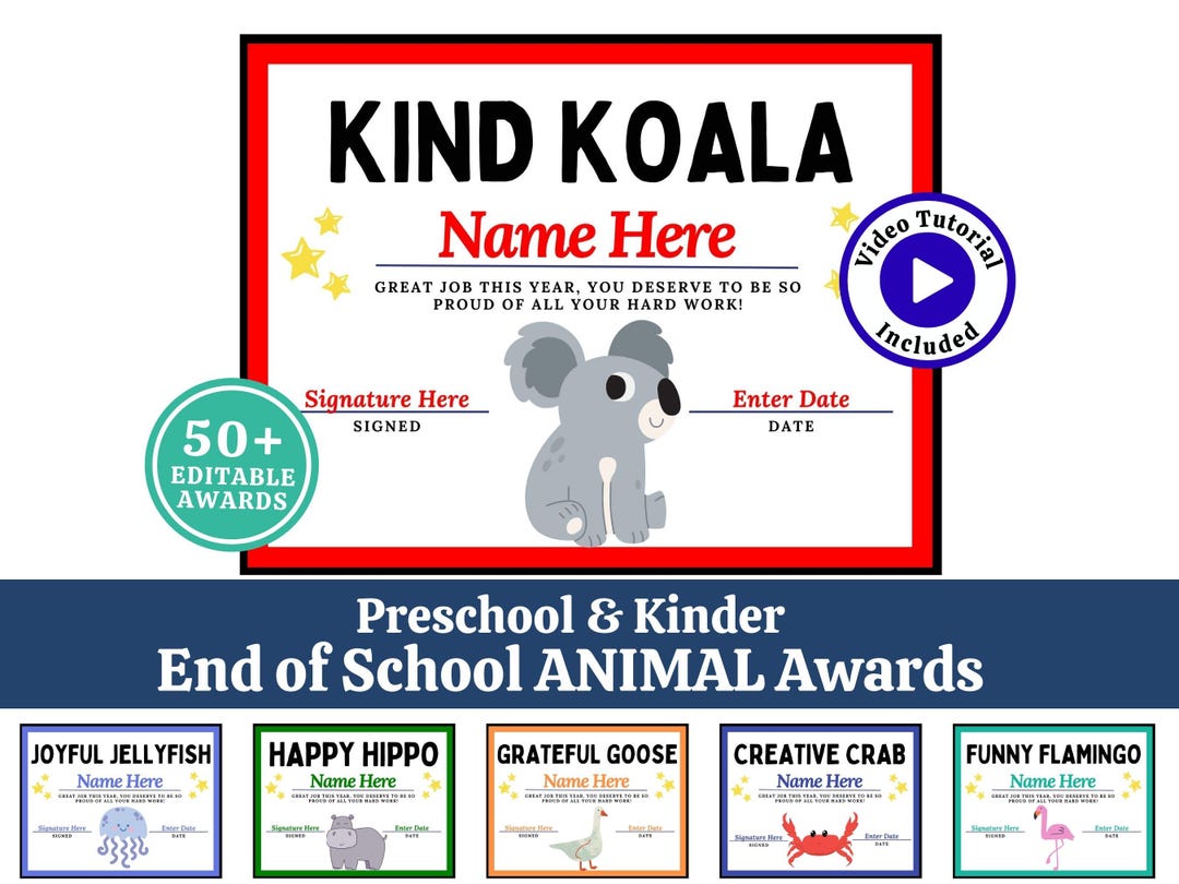 Editable Student Award Certificates, End of Year Classroom Awards ...