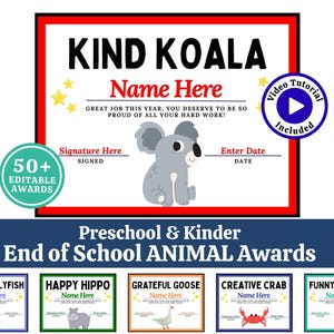 Editable Student Award Certificates, End of Year Classroom Awards ...