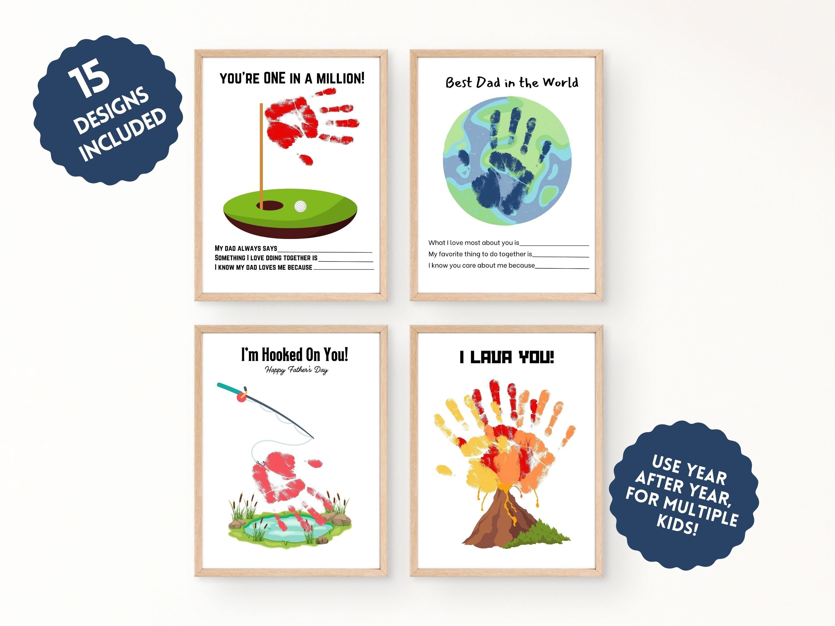 Fathers Day Handprint Craft Art Printable for Dad Handprint Activity ...