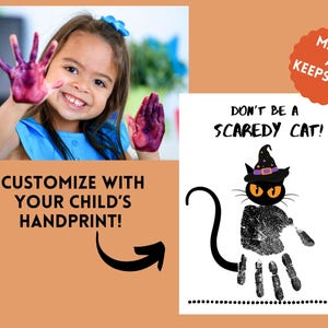Halloween Handprint Art Hand Print Craft Keepsake Halloween Card Baby ...