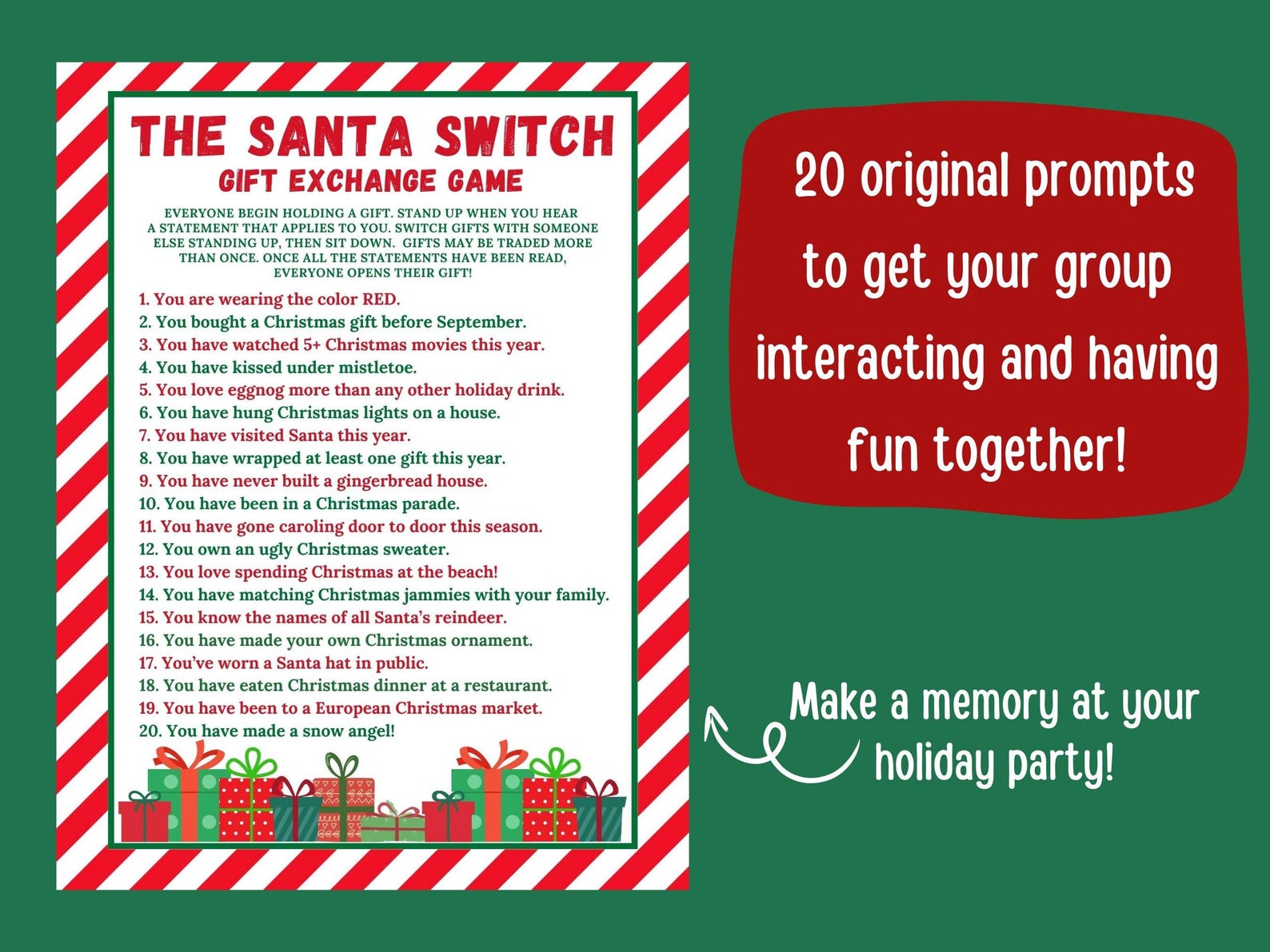 Santa Switch Christmas Party Games White Elephant Gift Exchange ...