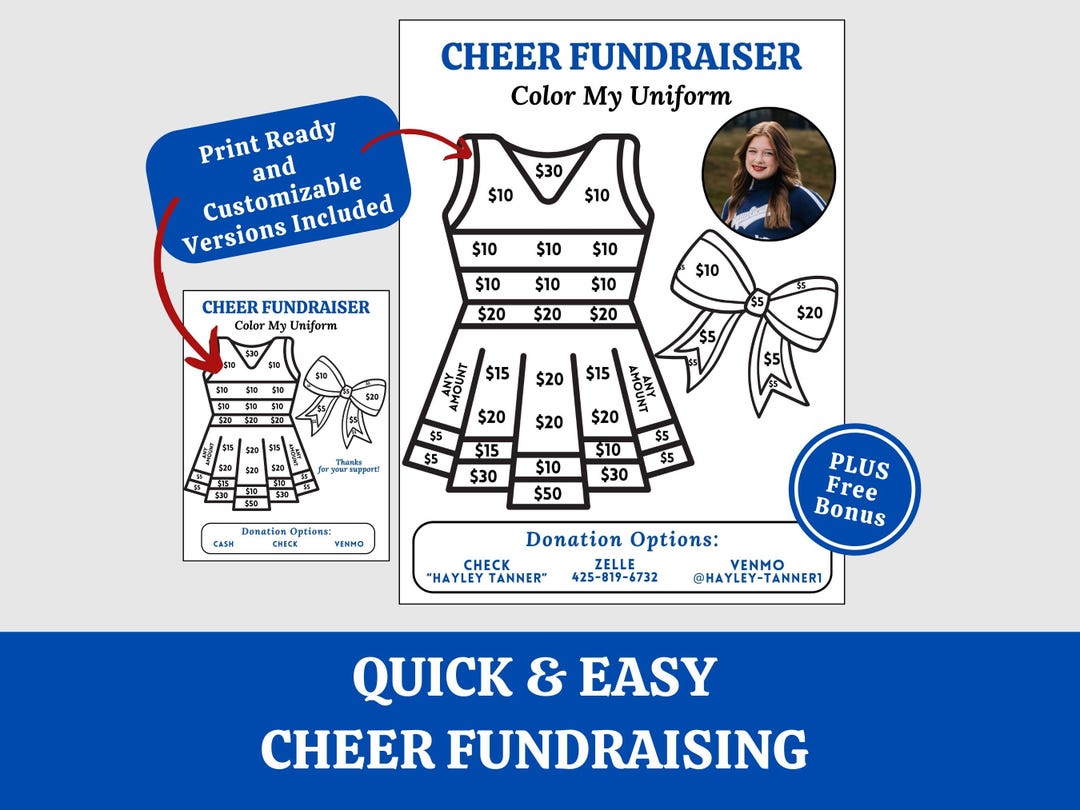Cheer Fundraiser Template, Editable Fill My Megaphone Cheer Fundraiser ...