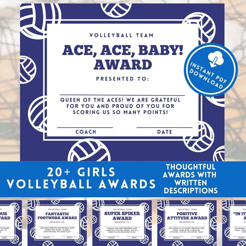 Volleyball Award, Certificate Bundle, End of Season Team Party Awards ...