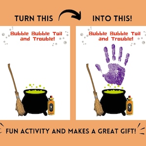 Halloween Handprint Art Hand Print Craft Keepsake Halloween Card Baby ...