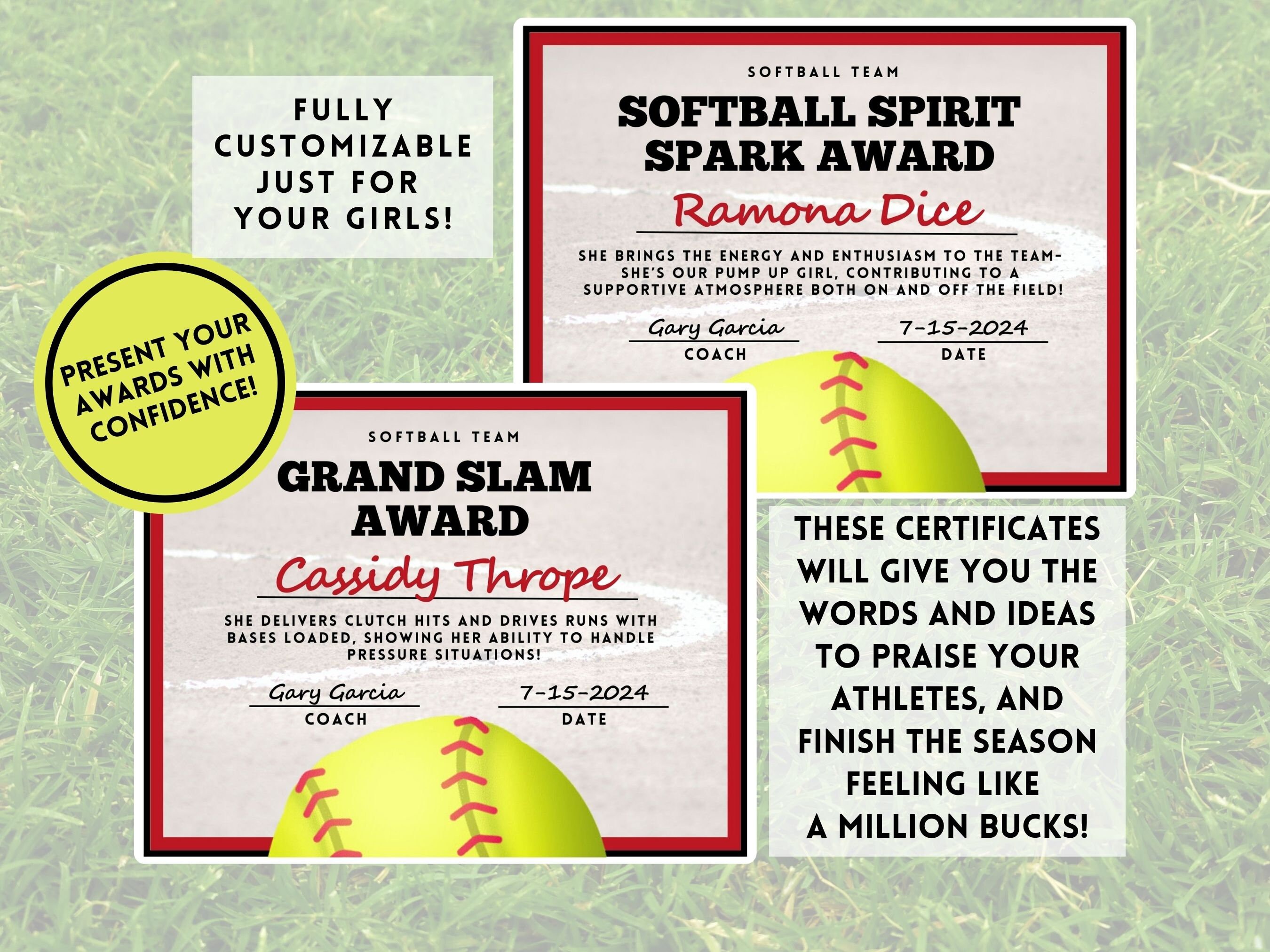 Editable Softball Award Certificate Template Softball Team Award ...