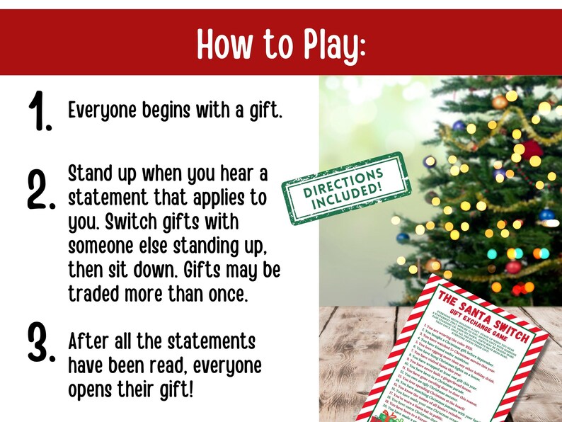 Santa Switch Christmas Party Games White Elephant Gift Exchange ...