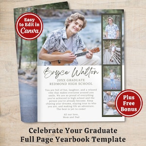 Yearbook Ad Template Senior Salute Full Page Template Canva Boy Girl ...