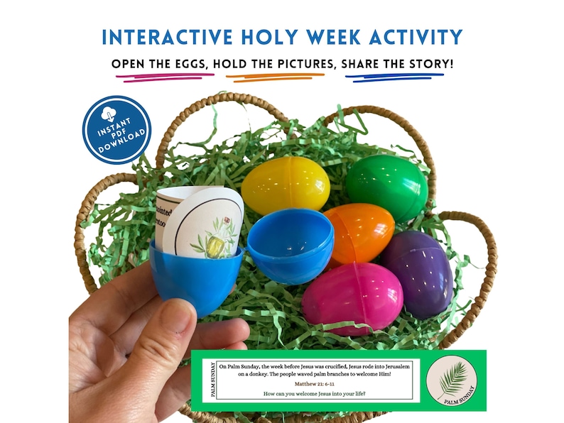 Holy Week Printable for Kids Easter Story Cards Christian Easter Gift ...