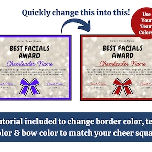 Cheer Awards Certificates, Editable Cheer Team Awards, Cheerleading End ...