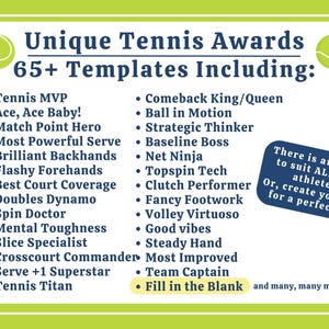 Editable Tennis Award Certificates, End of Season Tennis Team Awards ...