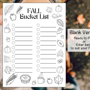 Fall Bucket List Printable Editable Autumn Bucket List Template 2024 ...