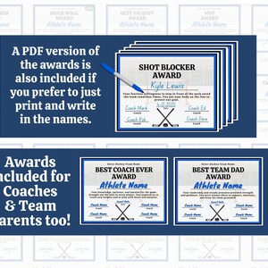 Editable Hockey Award Certificates, End of Season Hockey Team Awards ...