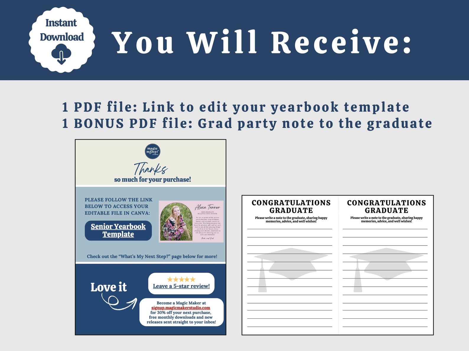 Yearbook Ad Template Half Page Layout Canva Senior Tribute Girl 2025 ...
