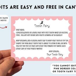 Tooth Fairy Letter, Editable Tooth Fairy Note for First Lost Tooth ...