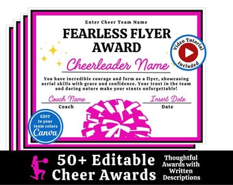 Cheerleading Award Certificates | Cheer Award Certificates - Etsy