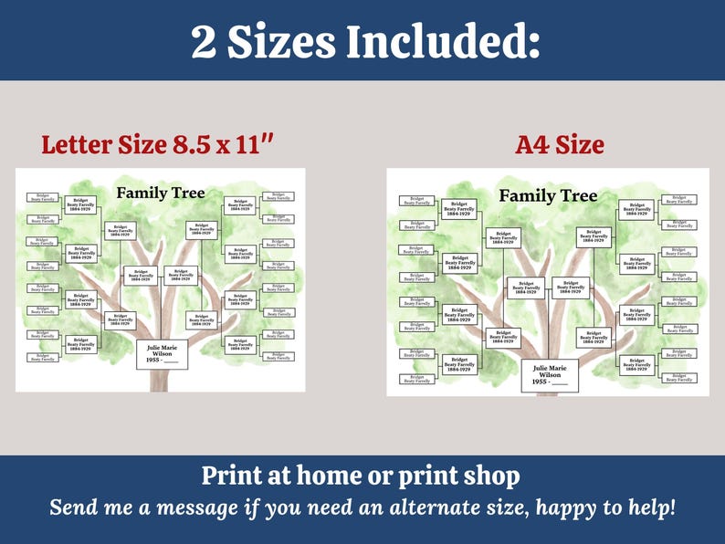 Family Tree Template 5 Generation, Family Tree Chart, Editable ...