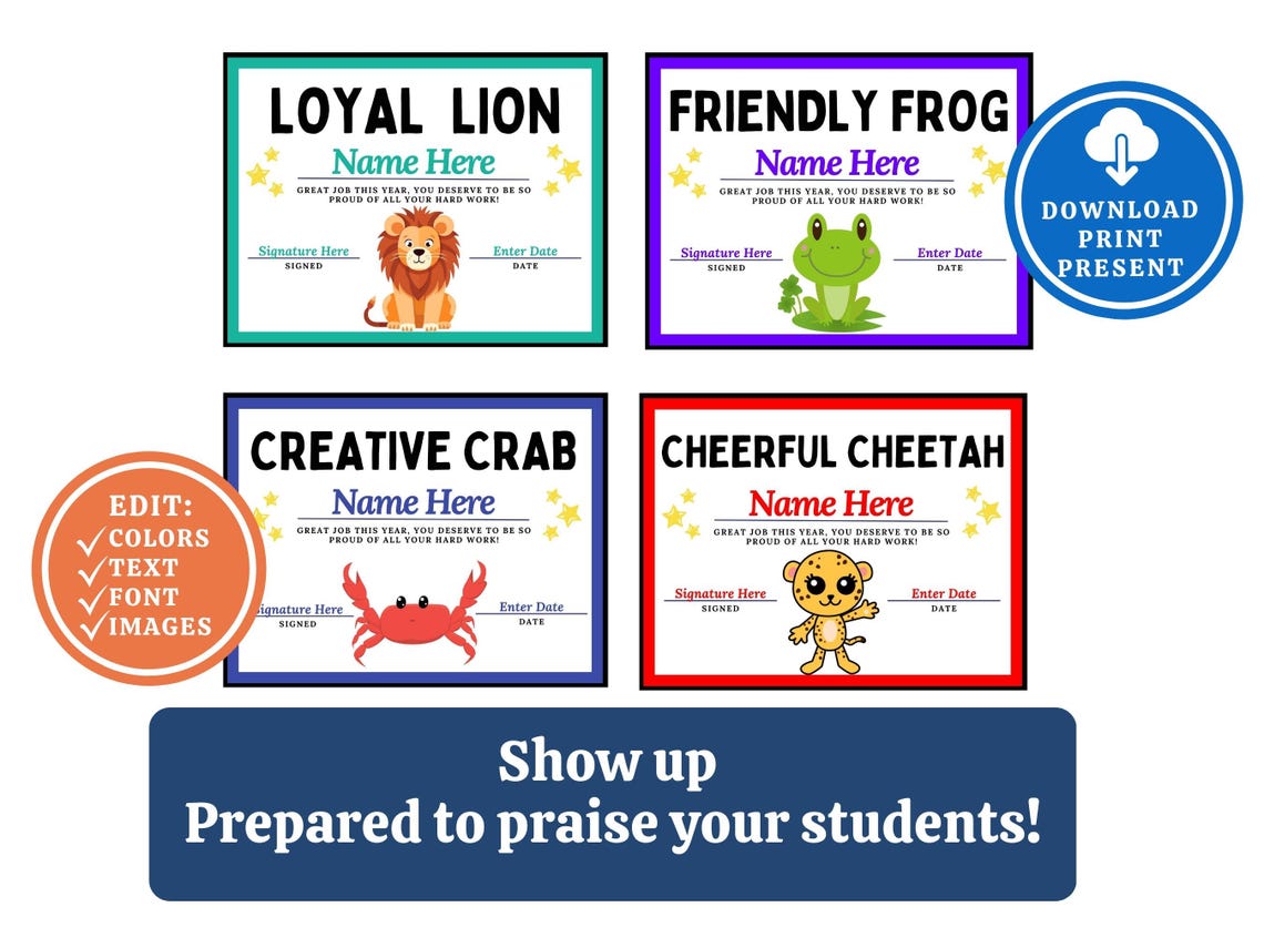 Editable Preschool Graduation Awards, Printable End of Year ...