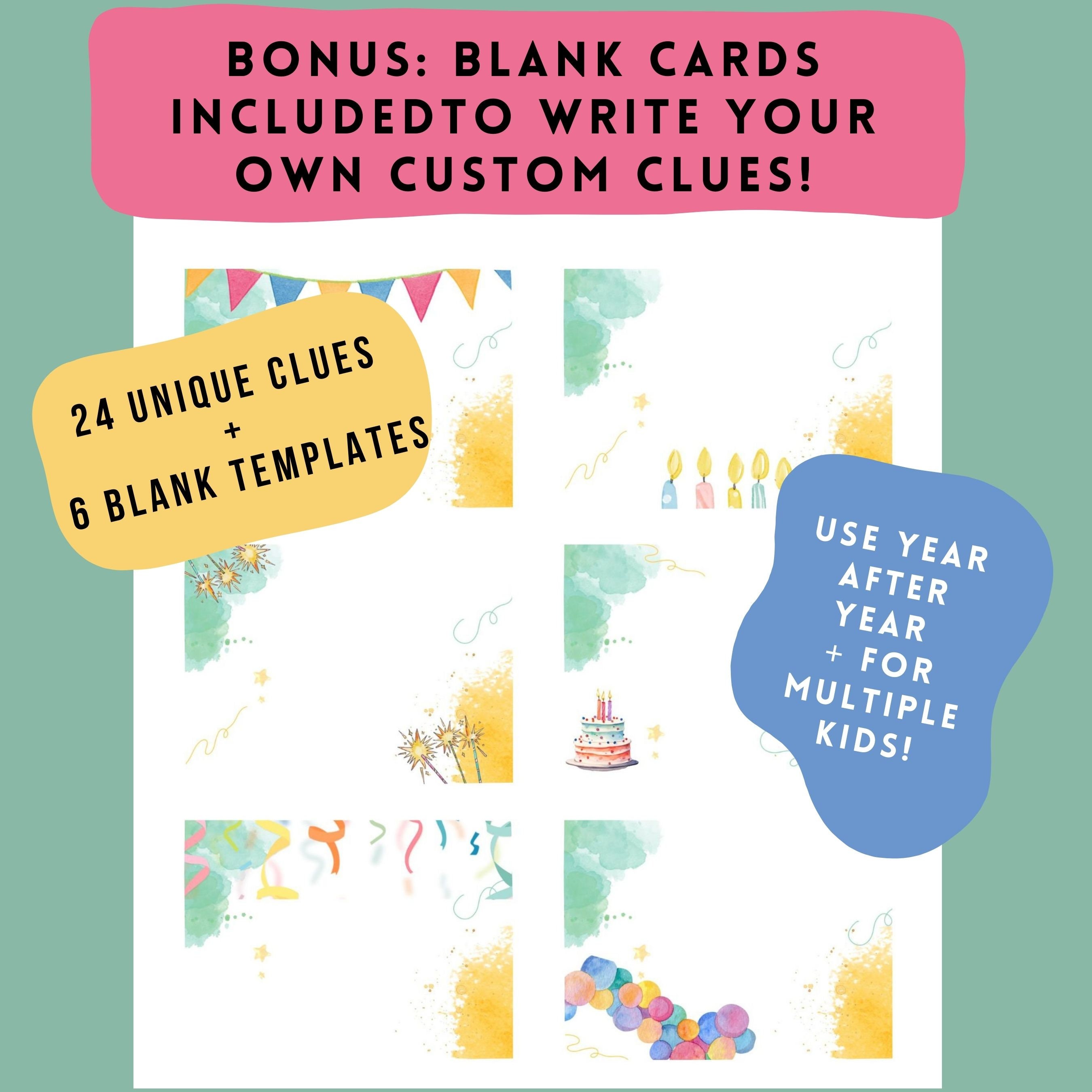 Indoor Scavenger Treasure Hunting Clues Printable Clue Cards Indoor ...