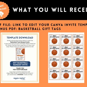 Basketball Team Party Banquet Invitation End of Season Basketball ...