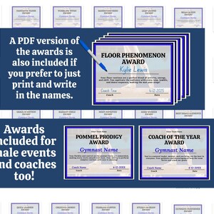 Editable Gymnastics Award Certificates Gymnast Printable Certificate ...