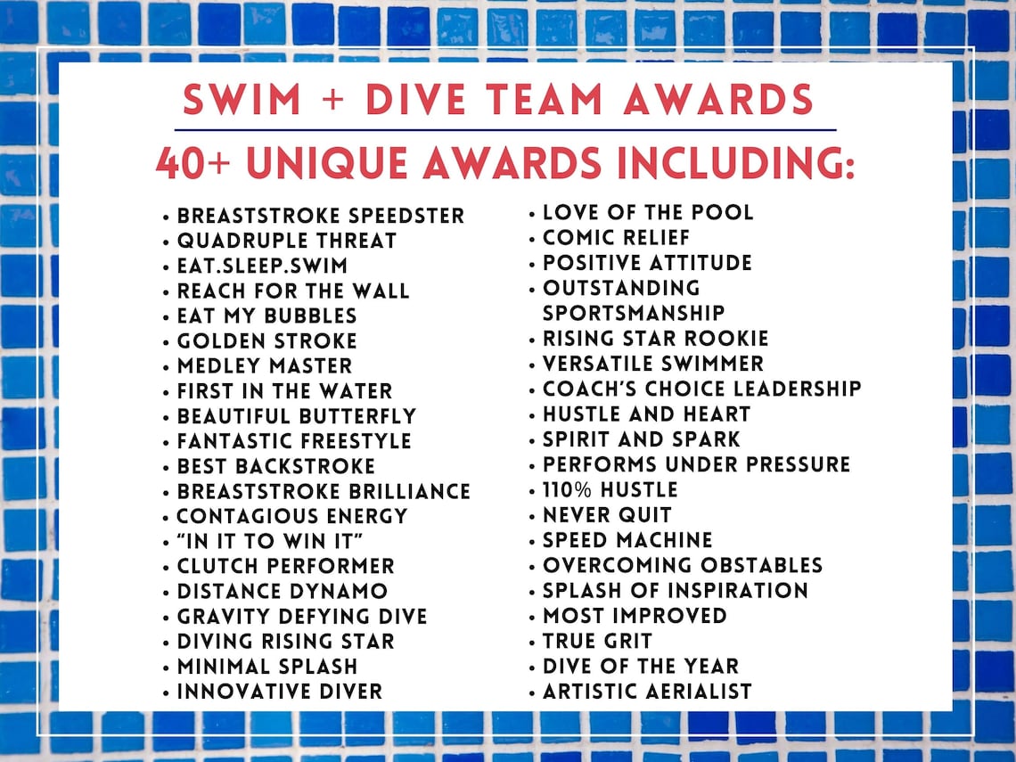 Swimming Award Certificate Editable Swimming Award Ceremony Printable ...